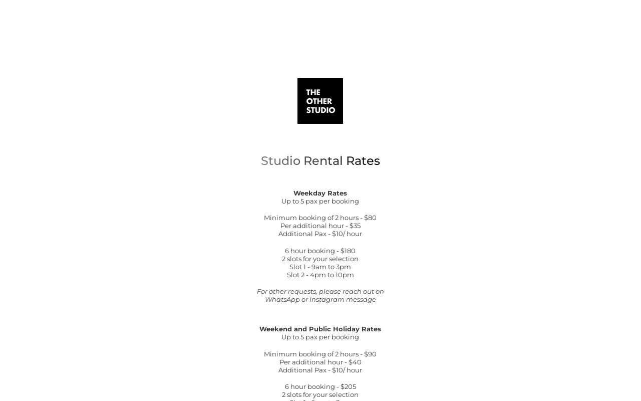 Studio Rental Rates